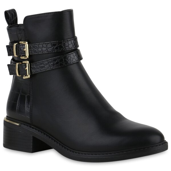 Damen Biker Boots in Schwarz Kroko 840648 online kaufen